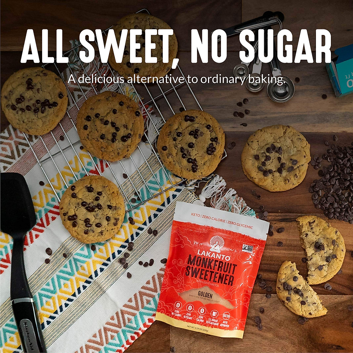 Lakanto Golden Monk Fruit Sweetener with Erythritol - Raw Cane Sugar Substitute, Coffee Tea, Baking, Zero Calorie, Keto Diet Friendly, Zero Net Carbs, Extract, Sugar Replacement (Golden - 3 lb)