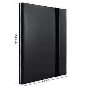 AITIME Sport Fans Gaming Card Collection Binder, 360 Side Loading Trading Card Collection Book MTG Yugioh Cards Protection Holder Playing Cards and Coupons Protector Storage Book (Black)