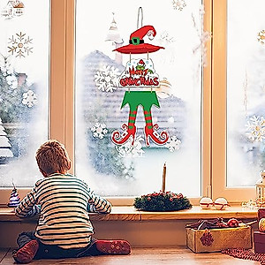 Reversible Witch Halloween Decor/Christmas Decorations for Home Indoor Outdoor, 25×10 inch Wooden Happy Halloween Wall Porch Door Sign Hanging Decor, Merry Grinchmas Door Decor Xmas Holiday Decoration