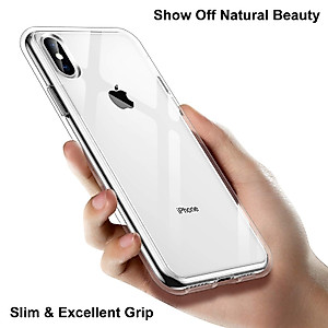 Meifigno Clear Designed for iPhone X/Xs Case, [Certified Military Protection] [Anti-Yellow] Transparent Hard PC with Soft TPU Bumper, Protective Phone Case Compatible with iPhone X/Xs 5.8", Clear