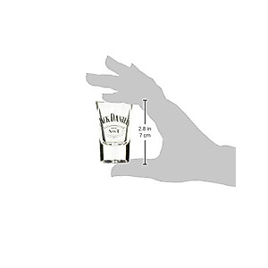 Jack Daniels Licensed Barware Swing Cartouche Shot Glass, 1.5 oz, clear/white