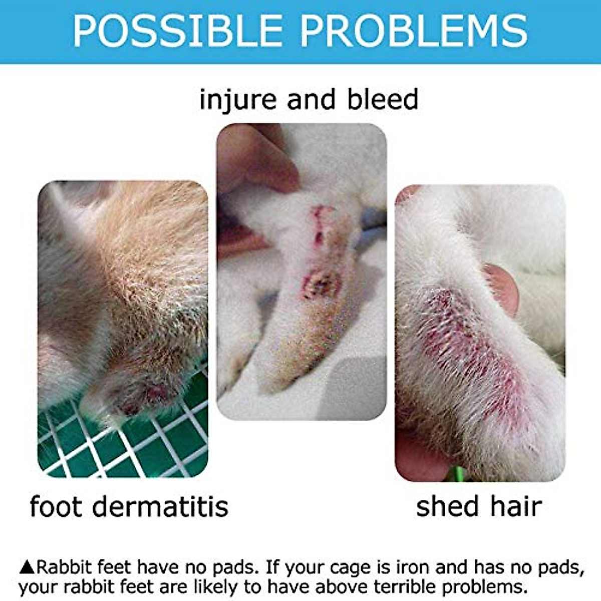 kathson Rabbit Cage Mat Floor Bunny Foot Resting Pads Plastic Cage Mat for Pet Cats Dogs Hamster Rat Chinchilla Guinea Pig and Other Small Animals(8 Pack)