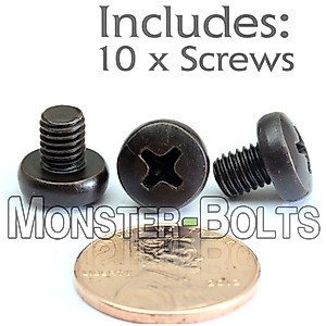 MonsterBolts - M5 x 6mm Phillips Pan Head, DIN 7985A, Alloy Steel, Black Oxide, 10 Pack