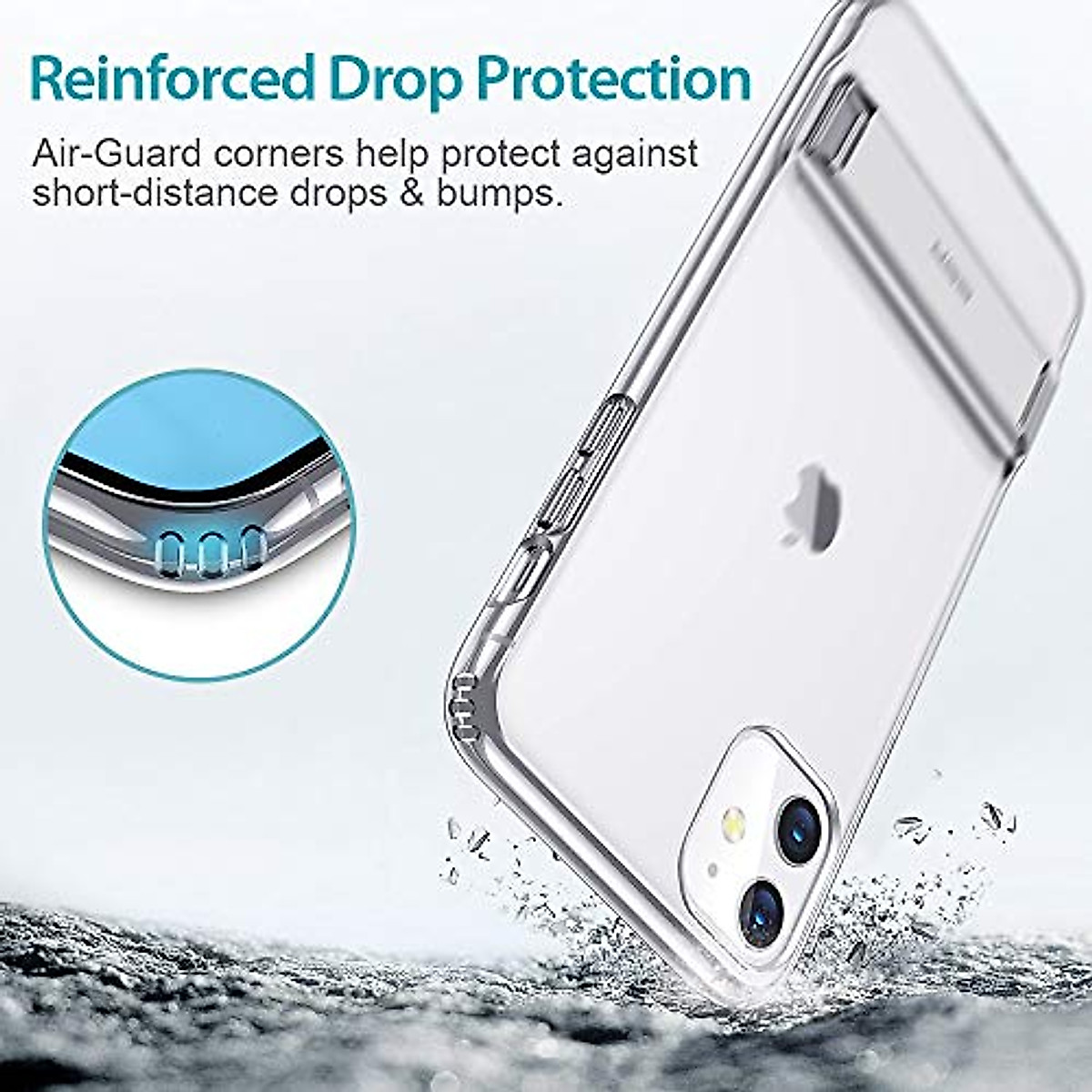 ESR Metal Kickstand Designed for iPhone 11 Case, [Vertical and Horizontal Stand] [Reinforced Drop Protection] Flexible TPU Soft Back for iPhone 11 (2019 Release), Clear