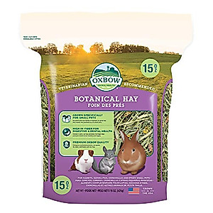 Oxbow Animal Health Oxbow Botanical Western Timothy Hay - All Natural Hay for Rabbits, Guinea Pigs, Chinchillas, Hamsters & Gerbils - 15 oz.