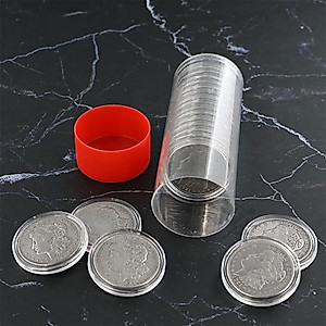 Coin Capsule Storage Tube for All Air-Tite Model H Size Coin Holders Qty: 1 (Red Lid)