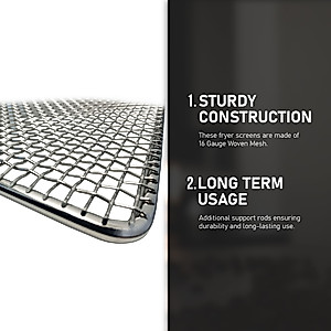 OCS Parts 17" x 25" Donut Fryer Screens | Heavy-Duty, Reinforced, Inustrial Grade Stainless Steel Bakery and Donut Fryer Screens for Belshaw, Avalon, and Commercial Donut Fryers (5-Pack)