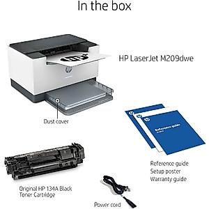 HP Laserjet M209dwe Single-Function Wireless Monochrome Laser Printer - Print only - 30 ppm, 600 x 600 dpi, 8.5" x 14" Legal, Auto Duplex Printing, USB, WiFi, Ethernet, Cbmou External Webcam