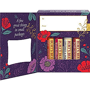 Burt’s Bees Holiday Gift, 4 Lip Balm Stocking Stuffer Products, Beeswax Fruit Set - Pomegranate, Sweet Mandarin, Coconut and Pear & Watermelon (Old Version)