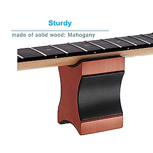 Guitar Neck Rest, Electric Acoustic & Bass Guitar Support Pillow for Changing Strings, String Instrument Wooden Neck Craddle, Luthier Repair Setup Tool 3.74x2.48x2.4inch, Burgundy