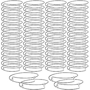 UPINS 60Pcs Expandable Blank Bangle Bracelets Adjustable Wire Bracelets for DIY Jewelry Making, Silver