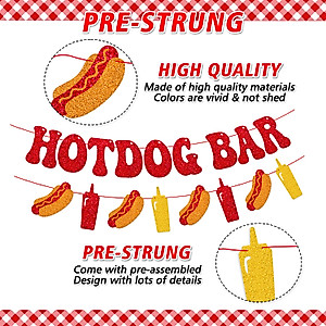 Hotdog bar Banner Hotdog Birthday Party Supplies for Children Kids Sausage Bday Party Decorations
