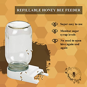 Mama Bee's Homestead Supply 4 Pack Bee Feeders Easy-to-Install Beekeeping Beehive Equipment Perforated Lid Fits Mason and Plastic Jars Water and Sugar Syrup Entry Feeder or Top Dispenser Beekeeping