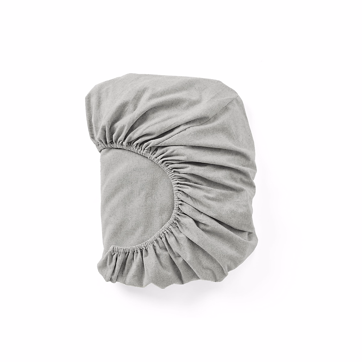 Coyuchi Cloud Brushed Organic Flannel Fitted Sheet, Pale Gray Heather (King)