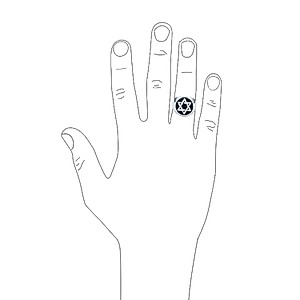 Bling Jewelry Personalize Large Statement Religious Magen Judaic Hanukkah Star of David Bar Mitzvah Round Signet Band Ring for Men Enamel Silver Tone Stainless Steel Custom Engraved