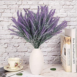 N&T NIETING Flowers Artificial, 6Pcs Purple Flower Fake Lavender for DIY Wedding Bouquet Table Centerpieces Patio Garden Outdoor Indoor Home Decoration