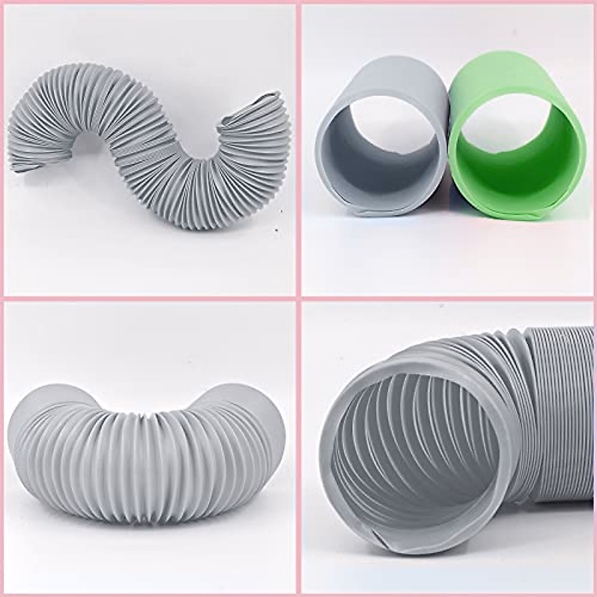 2 Pieces Pet Fun Tunnel Small Animal Play Tunnel Collapsible Plastic Tube Pet Hideaway Fun Toys for Hiding Training Fit Guinea Pigs Hamsters Chinchillas Rats Ferrets Dwarf Rabbits Green Black Wishope