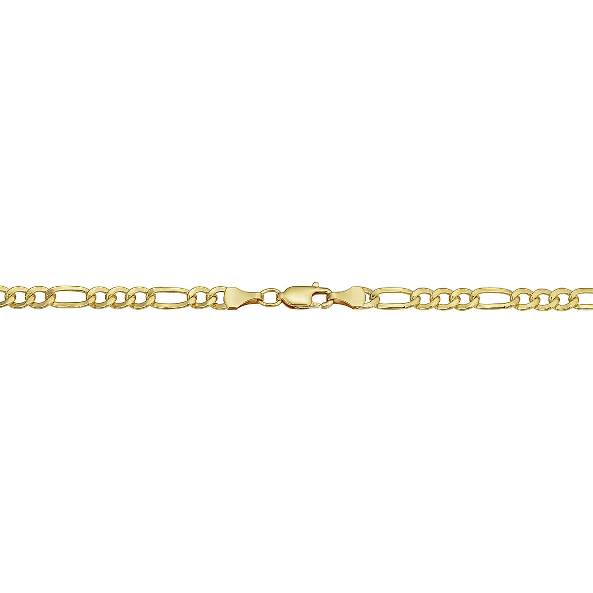 Kooljewelry 14k Yellow Gold Filled Solid Figaro Link Chain Necklace (4.2 mm, 20 inch)