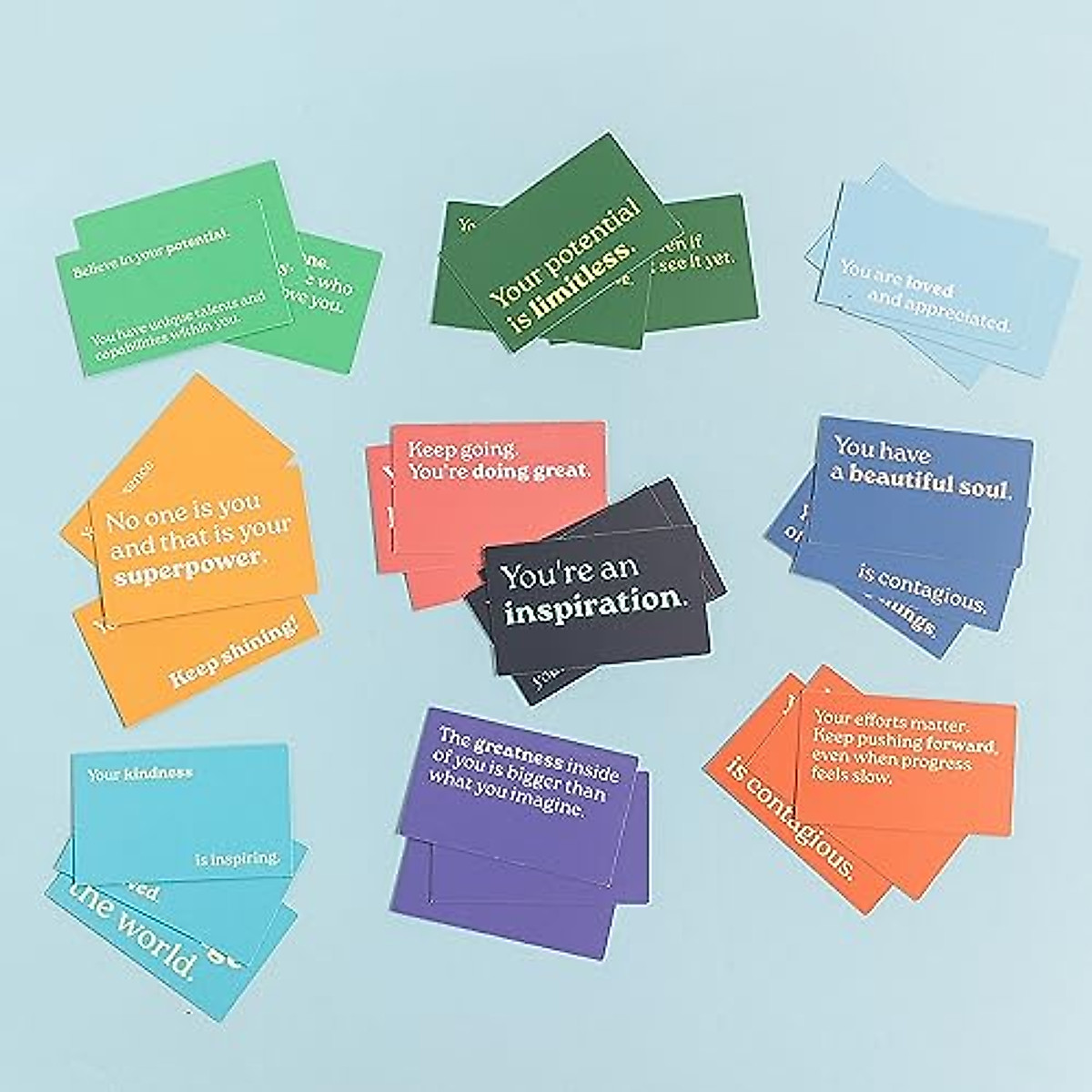 Kindspire Motivational Cards - 30 Acts of Kindness Cards (3.5" x 2.11") to Encourage Others. Minimal Inspirational and Appreciation Cards for Strangers, Friends, Coworkers, Children, with Option to