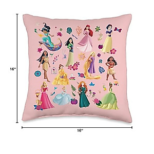 Disney Princess Magical Print Pink Throw Pillow