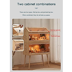 Double-Layer Hamster Cage, Rutin Chicken Villa, Large Chicken Brooder Box, Transparent Sliding Door, Easy to Observe(60x40x87cm)