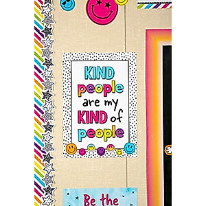 Teacher Created Resources Black and White Stars Die-Cut Border Trim