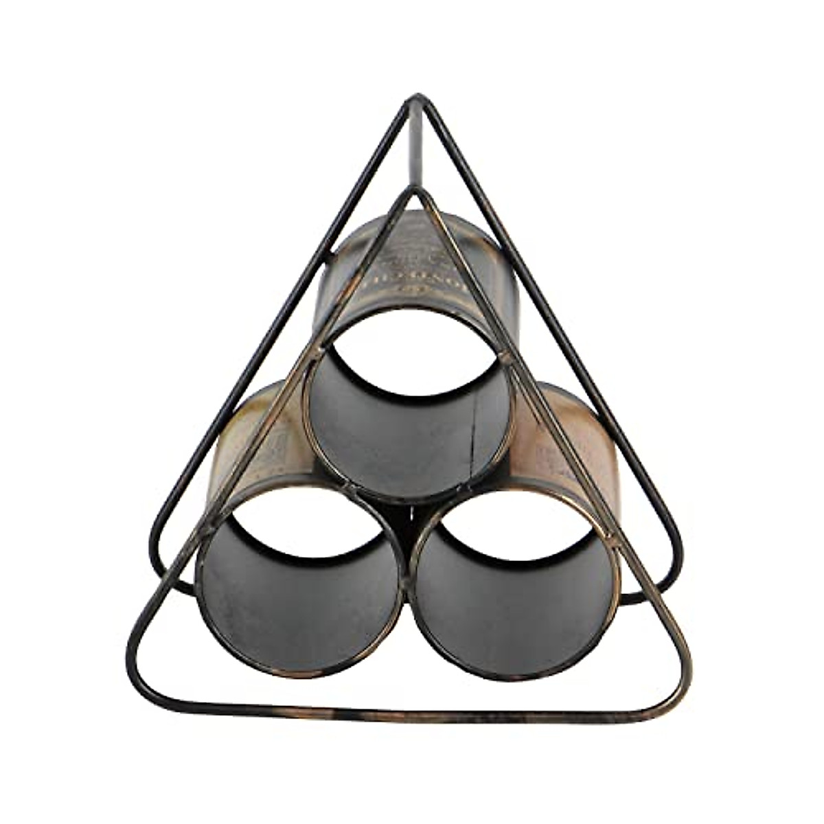 Deco 79 Metal Pyramid Wine Rack, 11" x 6" x 10", Black