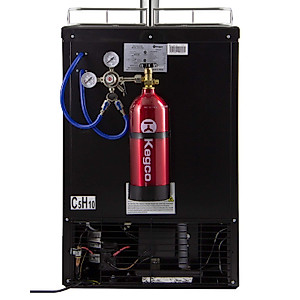 Kegco Keg Dispenser, Black, 2 Tap