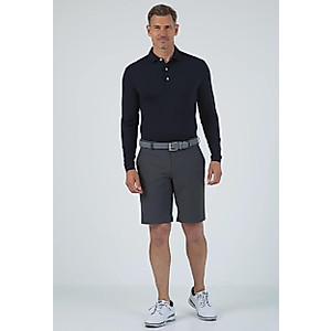 IBKUL Men's Athleisure Wear Sun Protective UPF 50+ Icefil Cooling Tech Long Sleeve Polo 95199 Charcoal Solid L