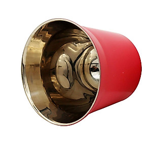 Abcsea 1 Piece Stainless Steel Coffee Cup, Stainless Steel Espresso Cups, Double Wall Thermally Insulated Capsule Coffee Cup, Red 80 ml