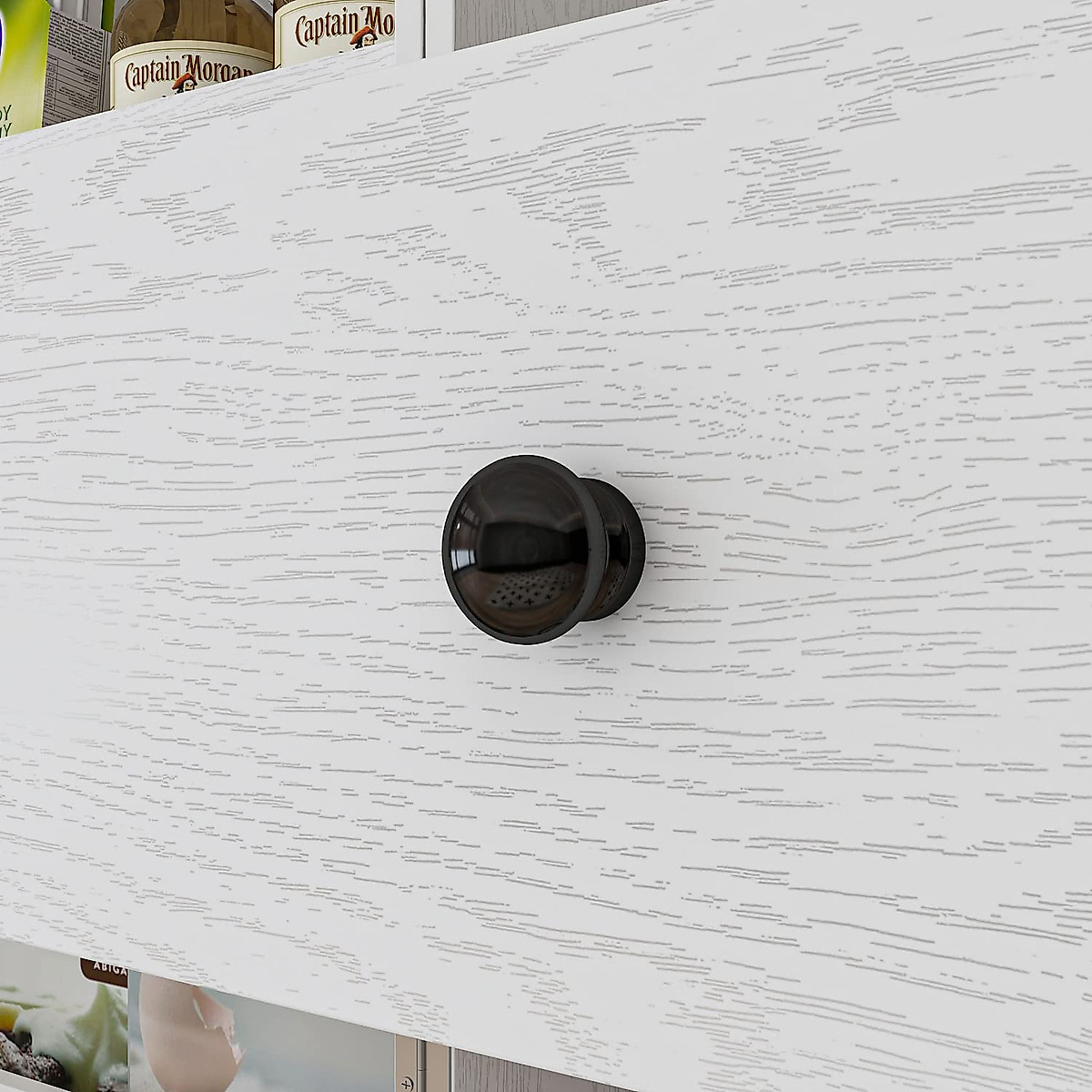 AIEGLE Kitchen Pantry Cabinet with Sliding Tray, 2 Door Freestanding Cupboard Storage Organizer with Drawers, Wine & Seasoning Rack, White 68.9" Tall