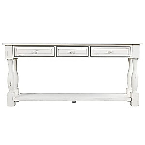 n/a Two Colors Console Table 64" Long Sofa Table End Table Easy Assembly with Drawers and Shelf for Entryway, Hallway, Living Room (Color : A)
