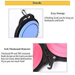 AHEGAS Dog Food Bowl Travel Silicone Double Pet Bowl ( Color : Blue )