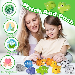 Learning Toys for 2 3 4 Year Old, 52 Pcs ABC Animal Alphabet Match Game with Uppercase Lowercase, 10 Different Animal Figures, Preschool Activities Montessori Fine Motor Toys for Toddlers Kids