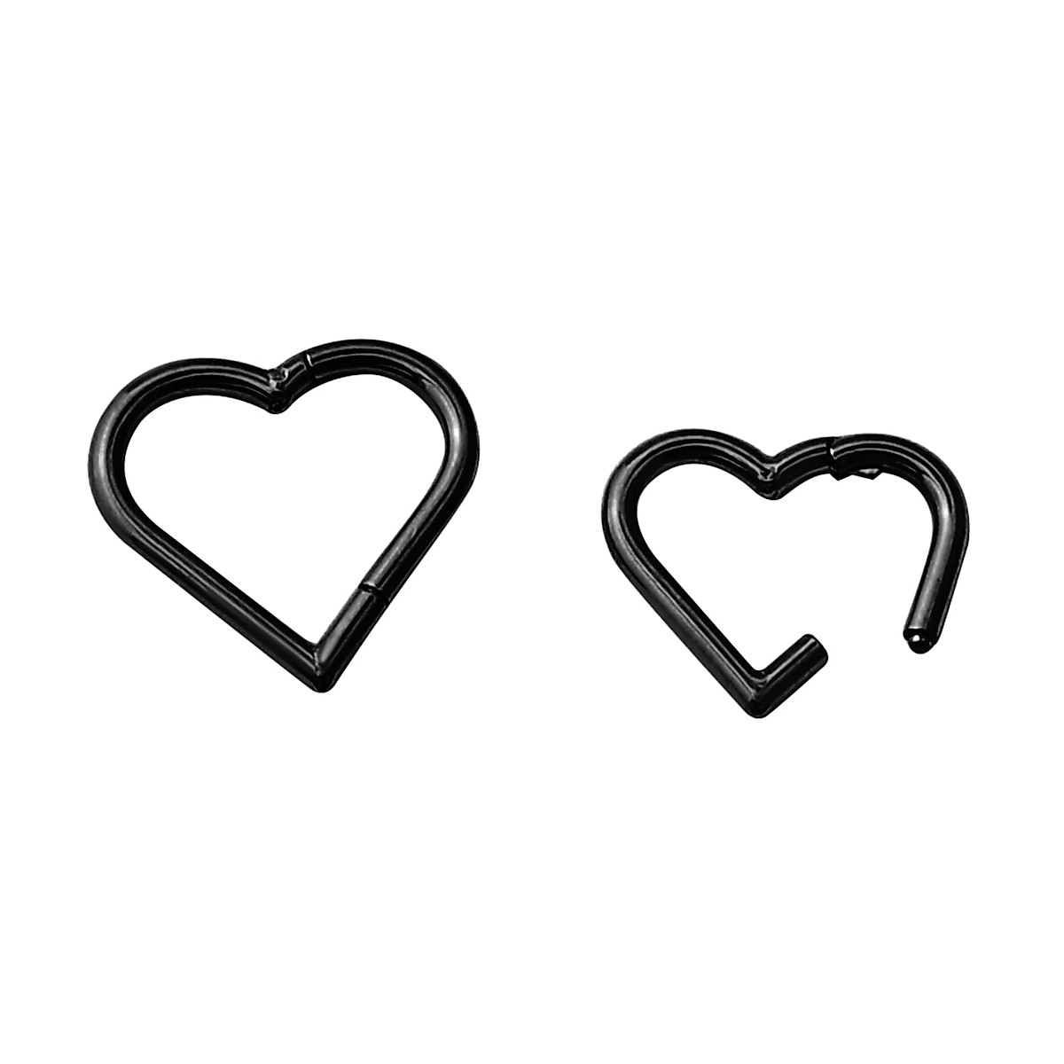 Viallct 2 Pcs 16G Heart Daith Piercing Jewelry Stainless Steel Heart Shaped Clicker Rook Hoop Tragus Ring 10mm 8mm Cartilage Helix Earring for Women