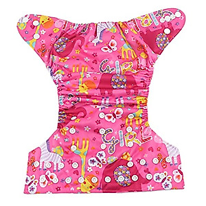 Baby Cloth Diapers, Reusable Infant Swim Diaper Washable Cloth Hook Loop Operating Size Adjustable for Baby Girls and Boys (BL001)