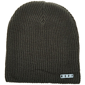 NEFF mens Daily Beanie, Warm, Slouchy, Soft Headwear Beanie Hat, Charcoal, One Size US