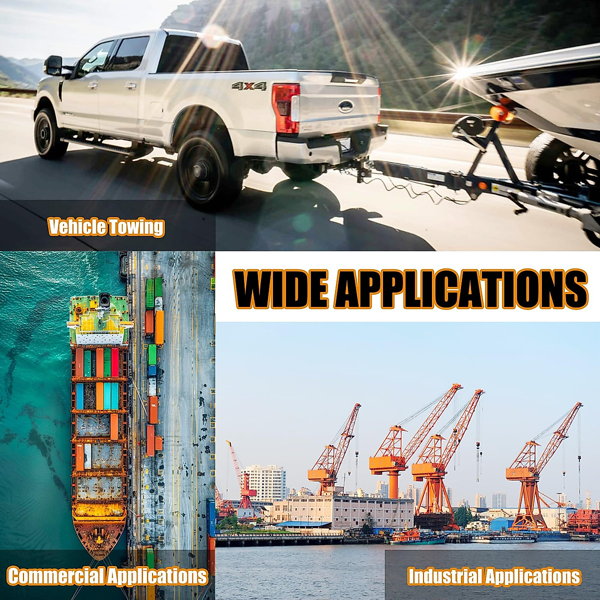 AODESTINY 2PCS 15" Heavy Duty J Hooks for Towing, Yellow Zinc Plated Tow J Hook Grade 70 Clevis J Hook for Transport Chain, 5400LBS Capacity Heavy Load