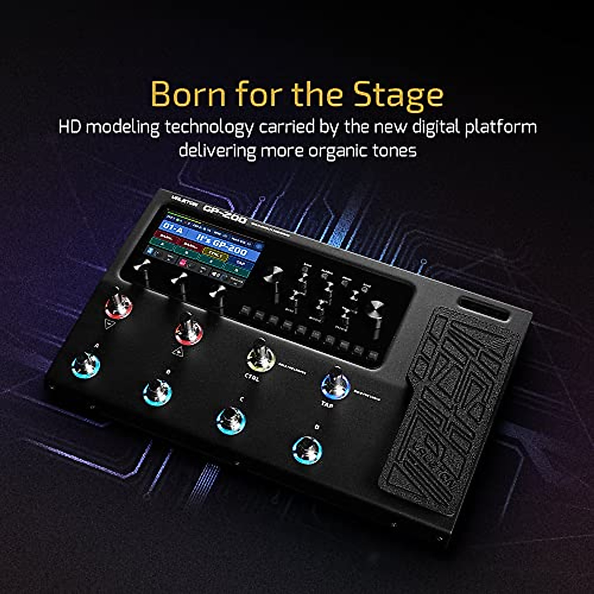 VALETON GP-200 Multi-Effects Guitar/Bass Pedal with Expression, FX Loop, MIDI, Amp Modeling, IR Cab Simulation, Stereo, USB Interface