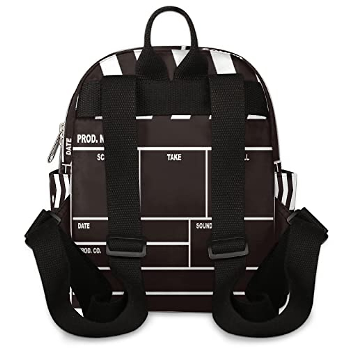 Black Movie Clapboard Mini Backpack for Women Girls, Small Backpack Purse Travel Shoulder Bag Casual Lightweight Daypack Fashion Backpack