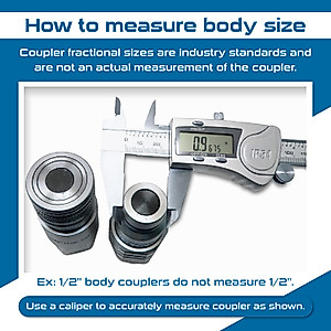 3/4" NPT Skid Steer Flat Face Hydraulic Quick Connect Couplers/Couplings Set w/Dust Caps