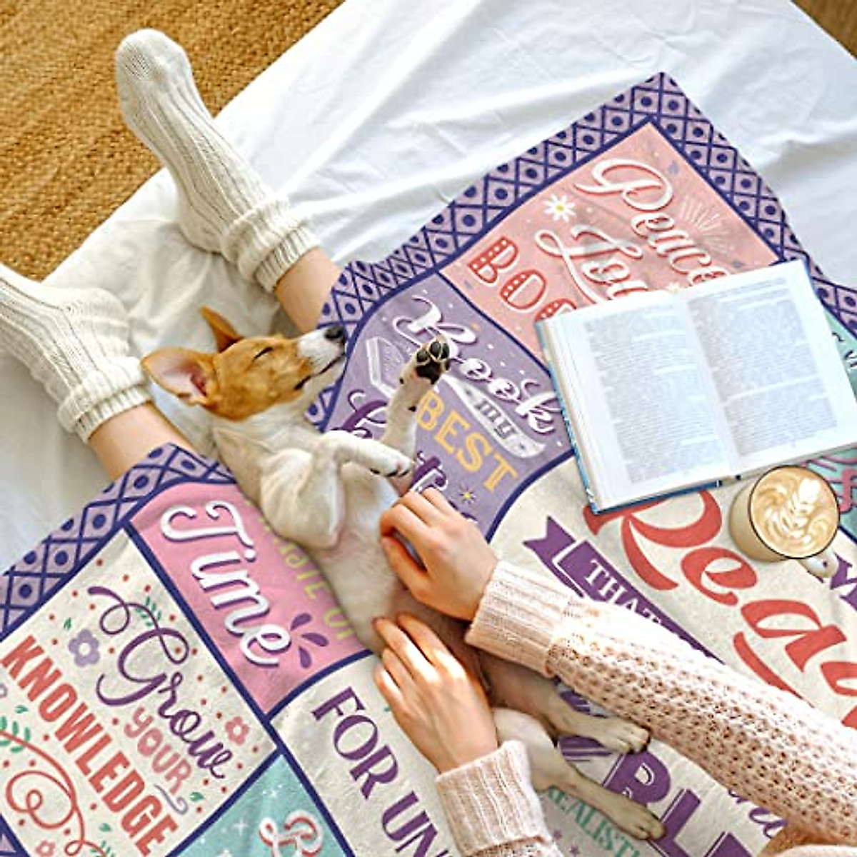 Book Lovers Gifts for Women Gifts for Book Lovers Book Accessories for Reading Lovers Gifts for Readers Gifts for People Who Like to Read Bookish Gifts for Mothers Day Throw Blanket 60x50 Inch