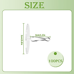 100PCS Self Adhesive Ceiling Hooks 3cm Ceiling Hooks for Hanging Sticky Ceiling Discs No Drill Ceiling Hooks Damage Free Hooks Removable Clear Wall Hooks for Festival Wedding Party Ornament Decoration