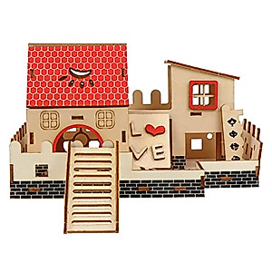 STOBOK 1Pc Wooden Hamster House with Ladders, Hamster Toys Hamster Hideout Hamster Maze Hamster Platform Gerbil Toys Hamster Cage Accessories for Small Animals