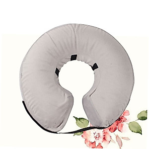 Inflatable Dog Ring Neck Cover Surgery Cats After for Puppy Blue Pet Collar Adjustable Size Soft Recovery Head Dogs Cone S (Color : Grey, Size : S)