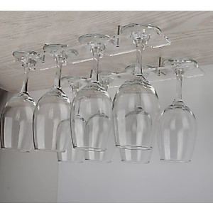 HHUXIUE Wine glass frame wine glass frame wine glass storage shelf cabinet style frame wine glass reserve hanger Yaylai material kitchen bar restaurant screwdriver installation (Transparent 2 set)