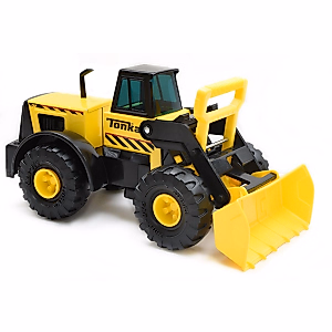 Tonka Steel Classics, Classic Front Loader– Made with Steel & Sturdy Plastic, Yellow Friction Powered, Big Construction Truck, Boys and Girls, Toddlers Ages 3+, Birthday Gift, Holiday