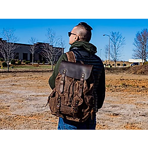 olpr. Canvas and leather backpack (Brown)