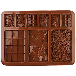 C-CO Food Grade Break-Apart Chocolate Molds, Set of 4 Packs Non-Stick Silicone Protein and Energy Bar Molds