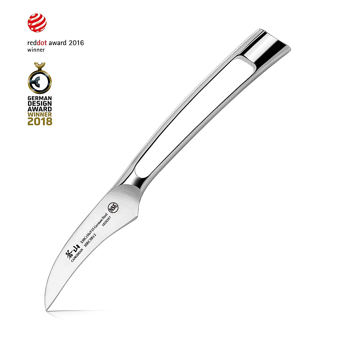 Cangshan N1 Series 1020397 German Steel Forged Peeling/Tourne Knife, 2.75-Inch Blade